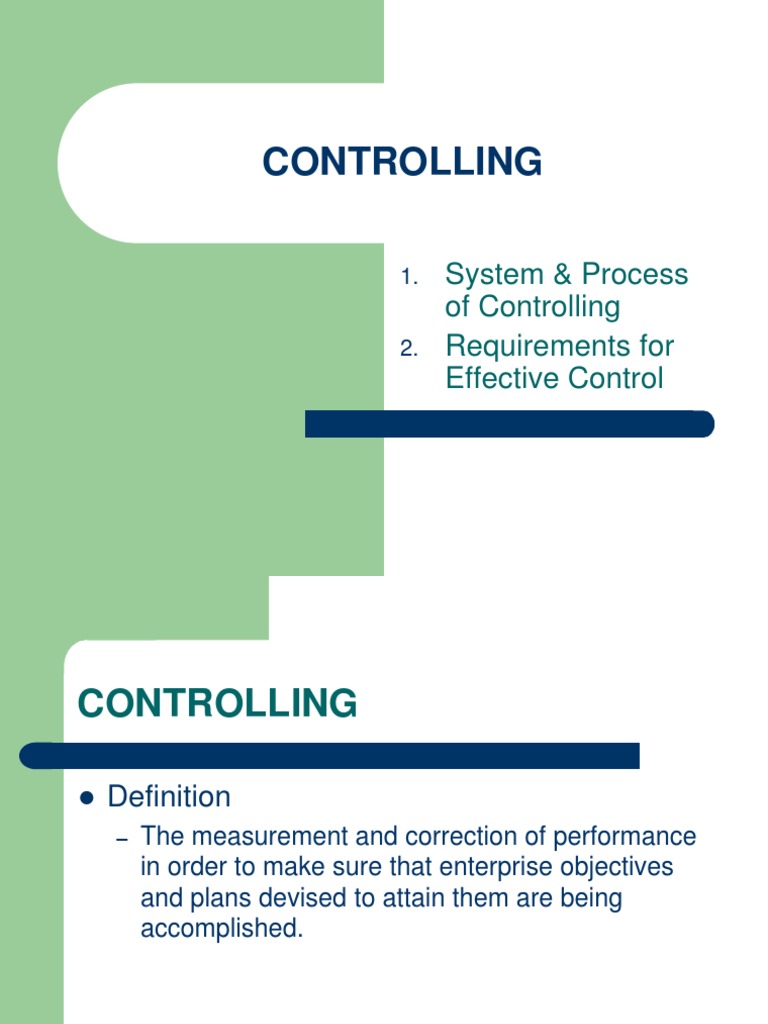 33,34 - System and Process of Controlling, Requirements For Effective ...