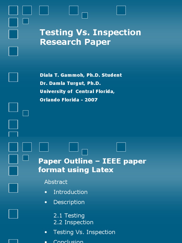 Testing vs. Inspection Research Paper | PDF | Software Testing ...