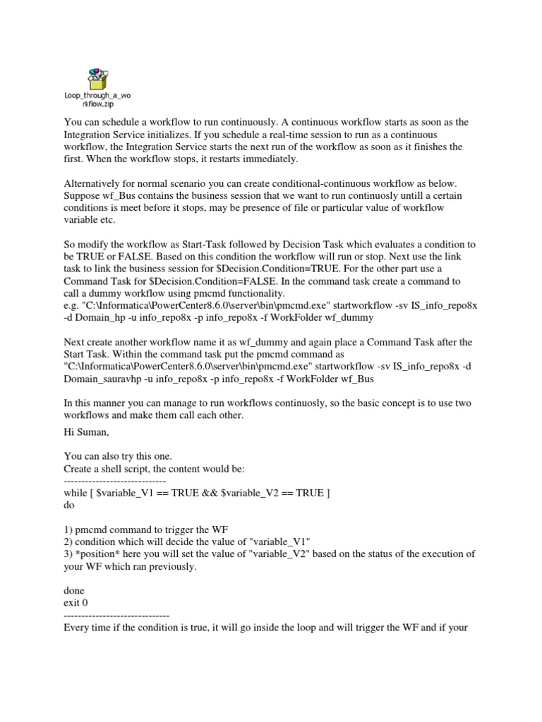 Loop Or Cycle Workflow Informatica Pdf Control Flow Computer File