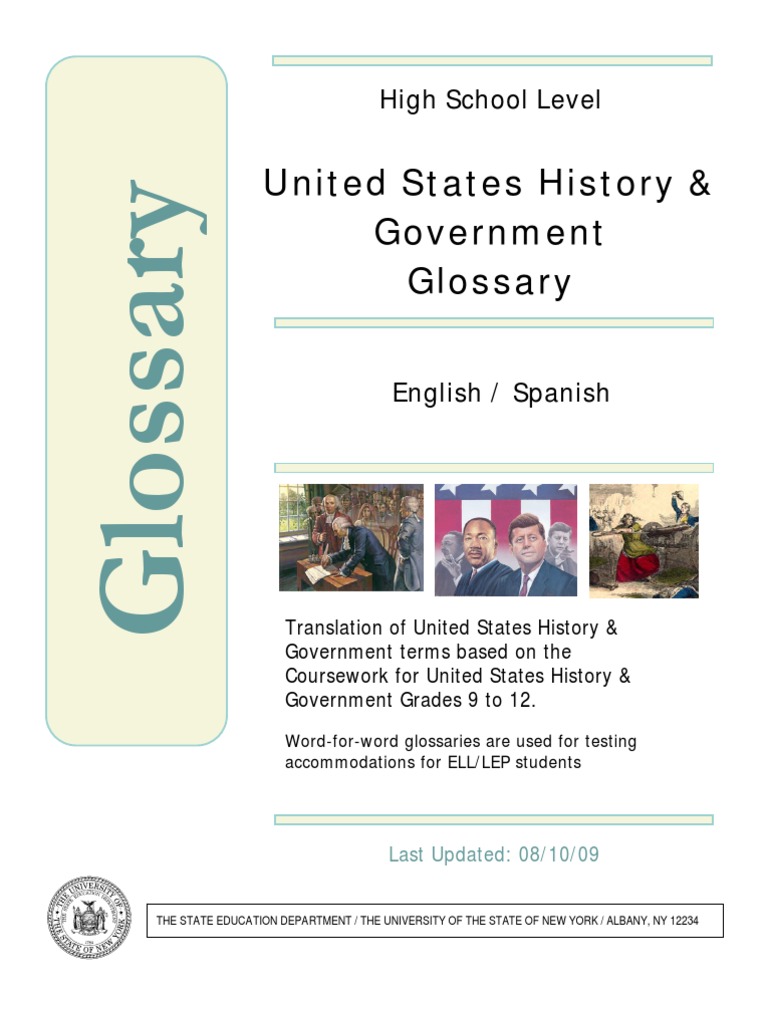 US History Government Bilingual Glossary Spanish-English | PDF ...