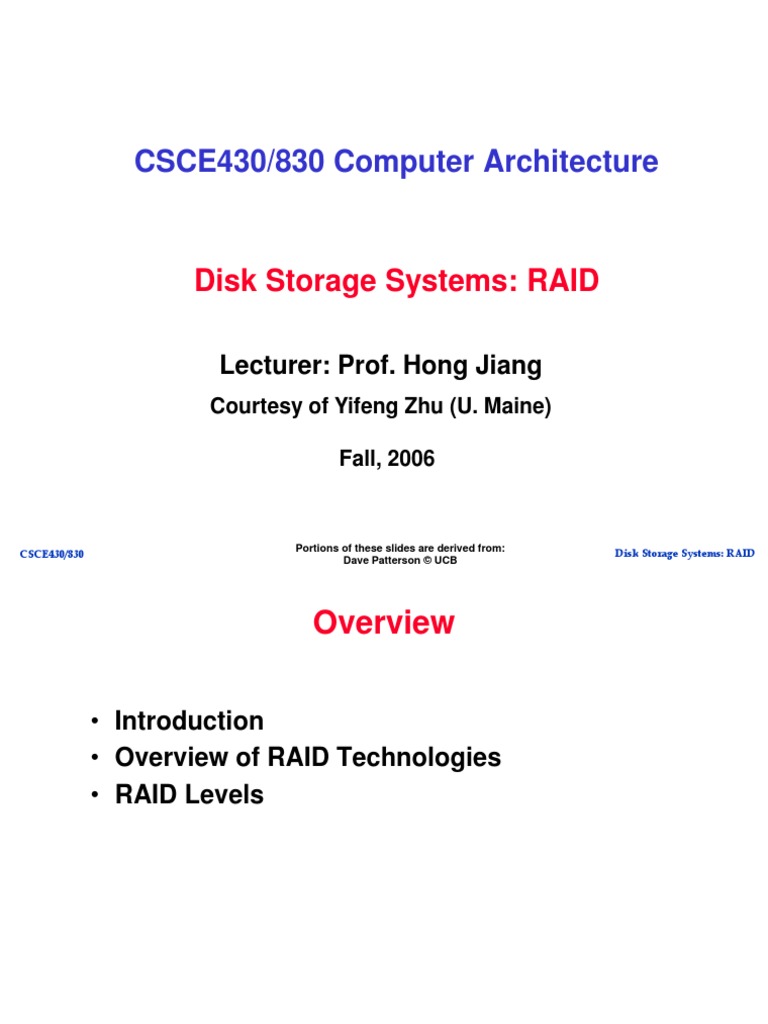 Disk Storage Systems RAID | PDF | Disk Storage | Computer Data Storage