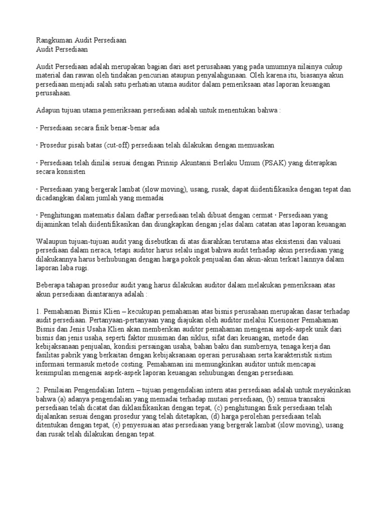 Audit Persediaan | PDF