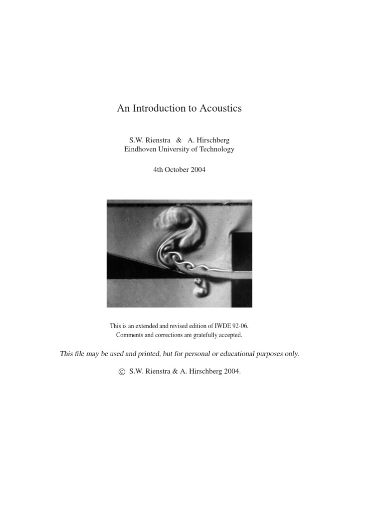 An Introduction To Acoustics | PDF | Viscosity | Sound