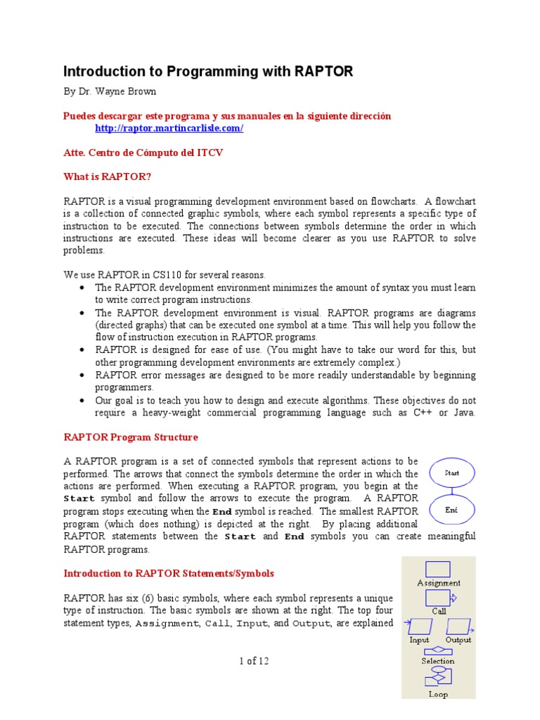 Introduction To Programming With RAPTOR | PDF | Variable (Computer Science) | Subroutine