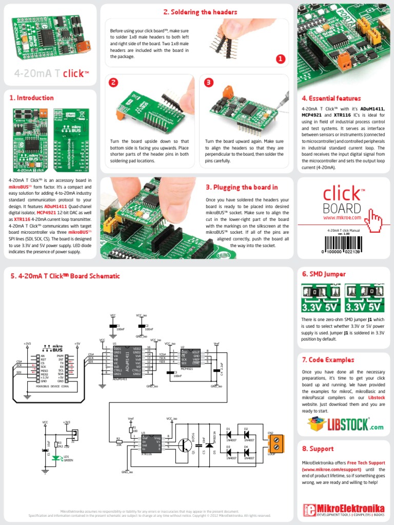 4-20ma Click Manual | PDF | Microcontroller | Electrical Connector