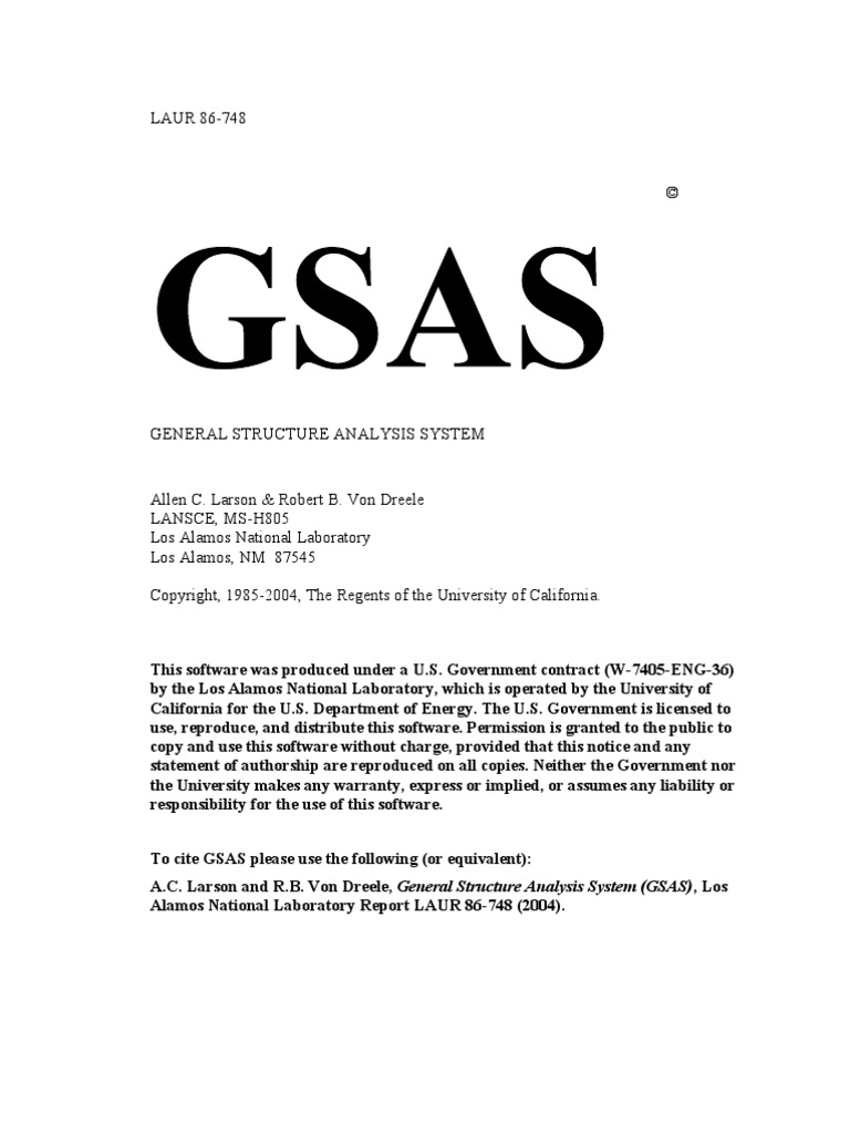 GSAS Manual | PDF | Protein Data Bank | Operating System