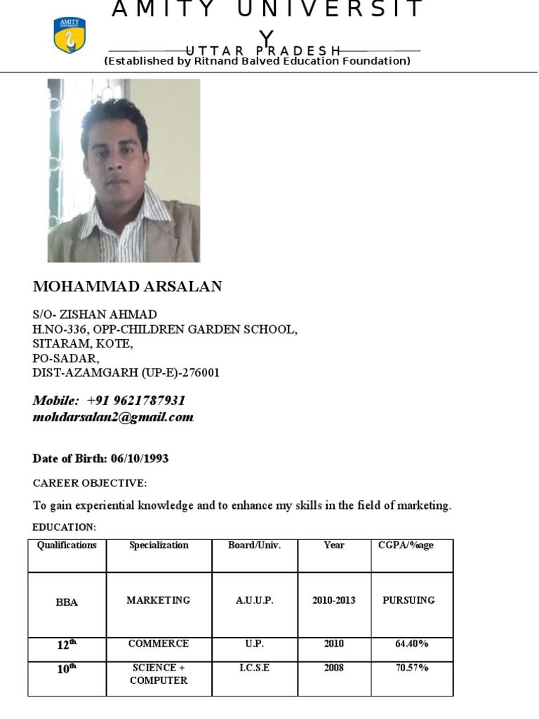 Arsalan CV | PDF
