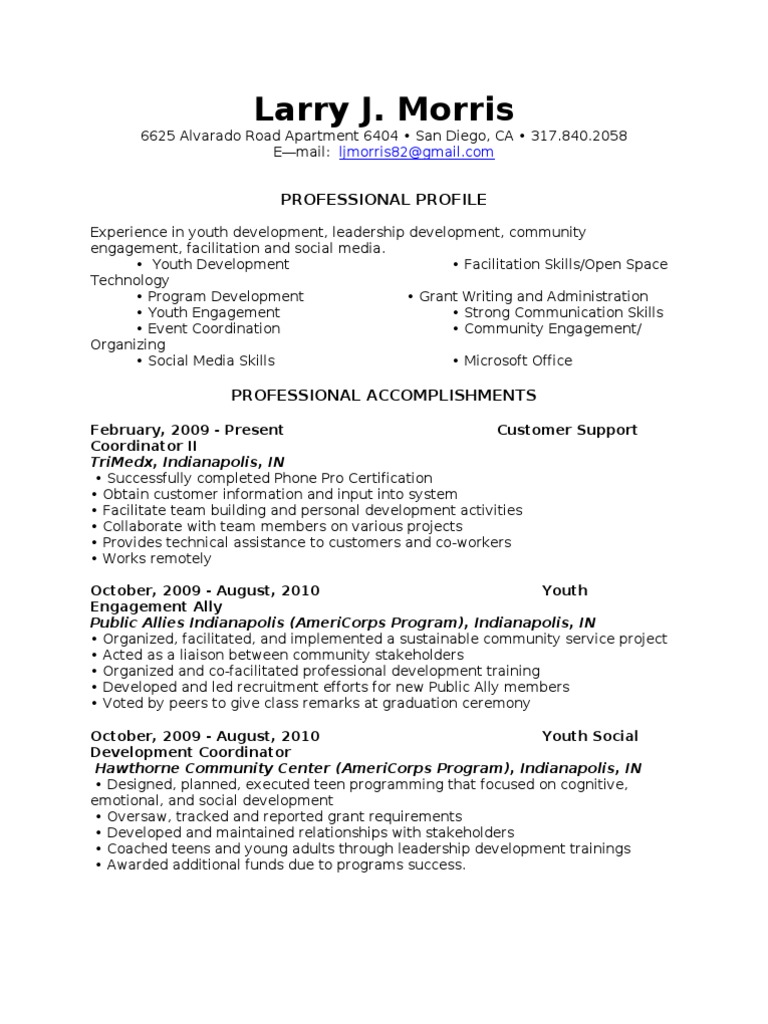 Larry J. Morris Resume | PDF | Community | Leadership