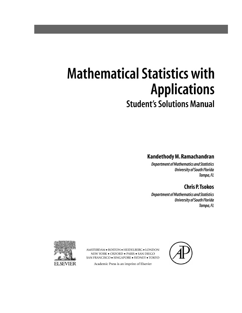 Mathematical Statistics With Applications, Student Solutions Manual | PDF