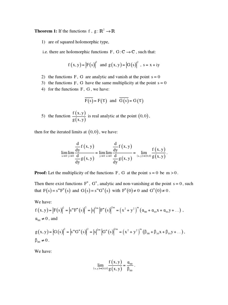 On The Riemann Hypothesis Theorem 1 New - Gerasimos Pergaris | PDF | Holomorphic Function ...