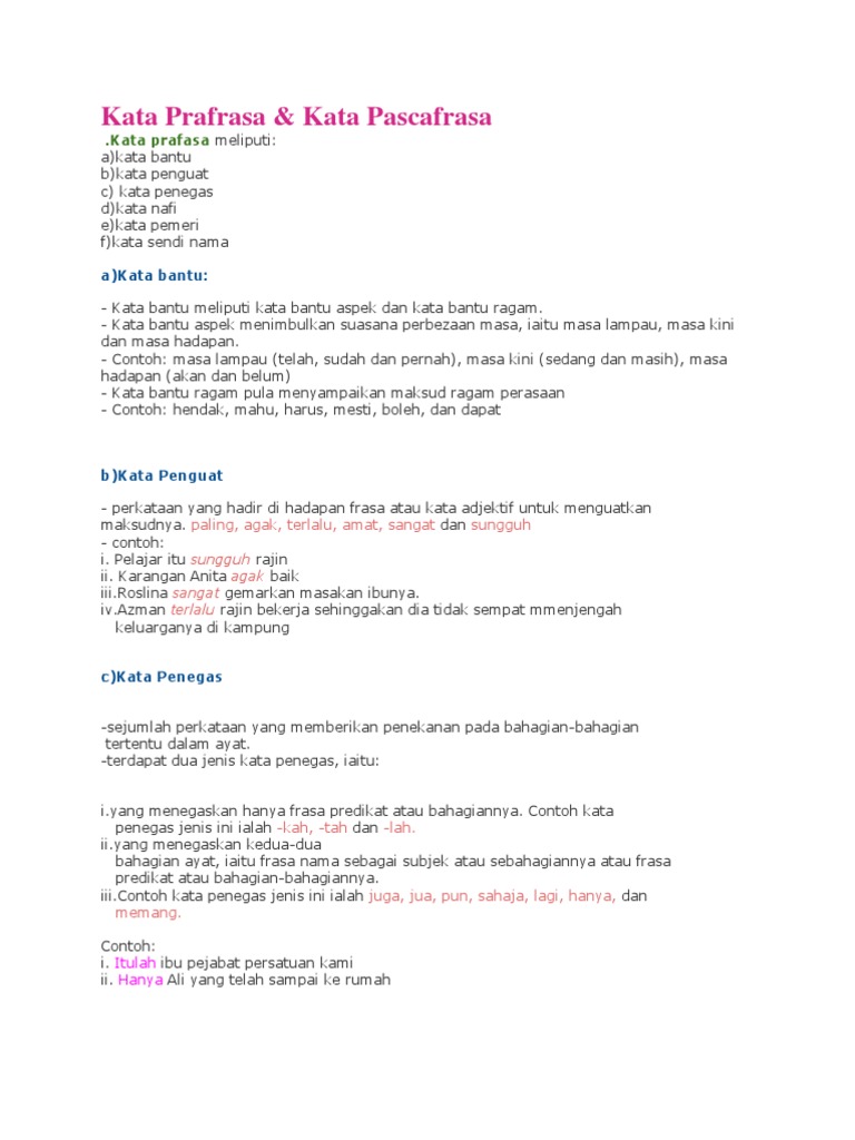 Kata Prafrasa | PDF