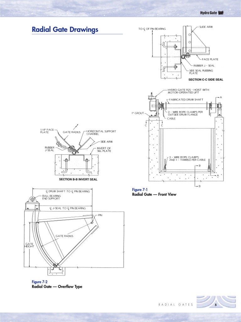 Radial Gate Design and Drawings | PDF
