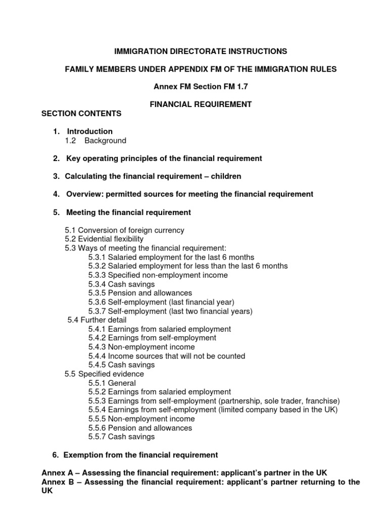 Family Members Under Appendix FM of The Immigration Rules Uk | PDF ...