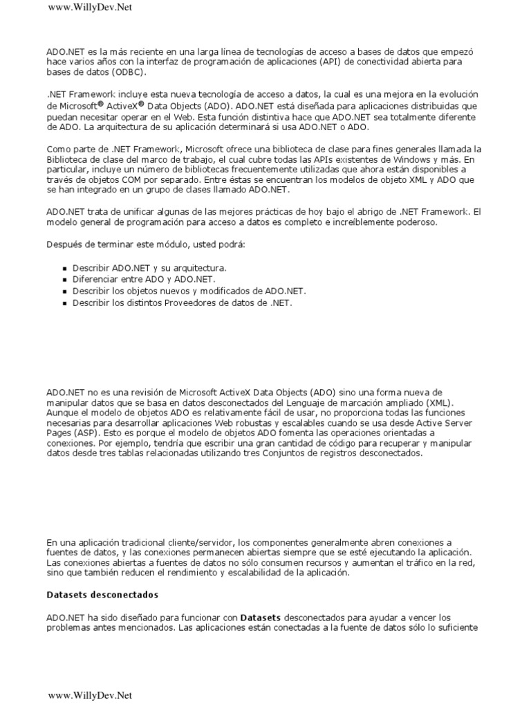 Ado | PDF | Active X Data Objects | Servidor SQL de Microsoft