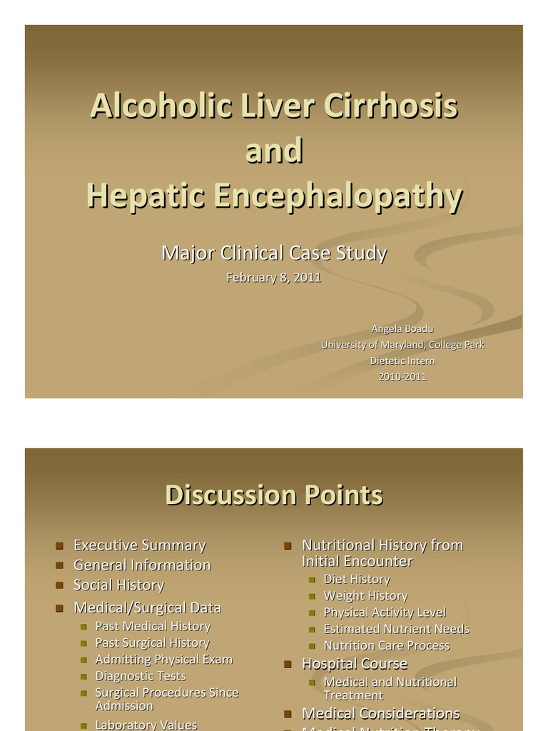 Alcoholic Liver Cirrhosis Case Study | PDF | Cirrhosis | Liver