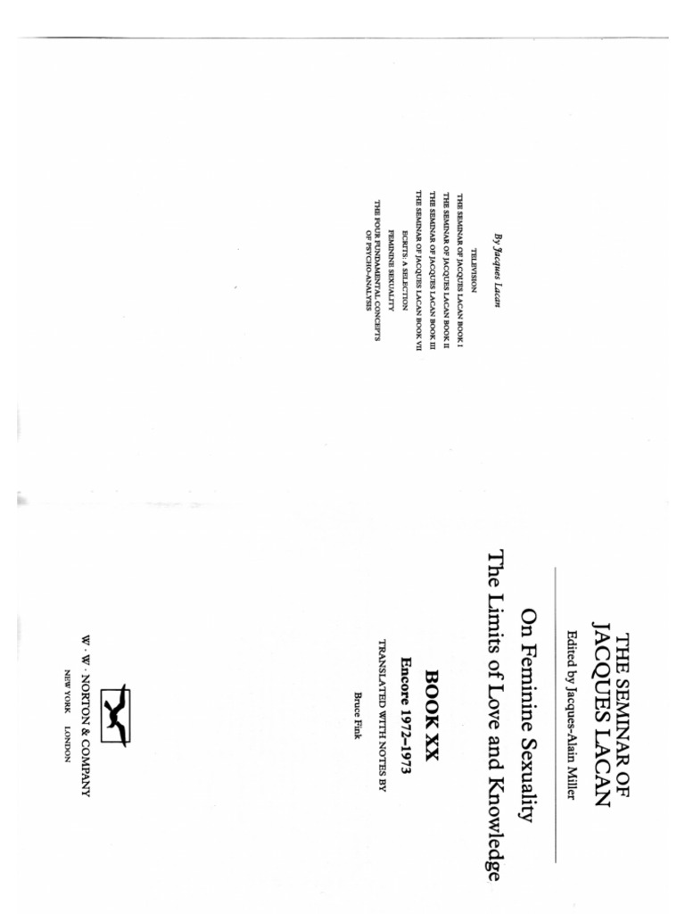 Seminar 20 Encore Jacques Lacan | PDF