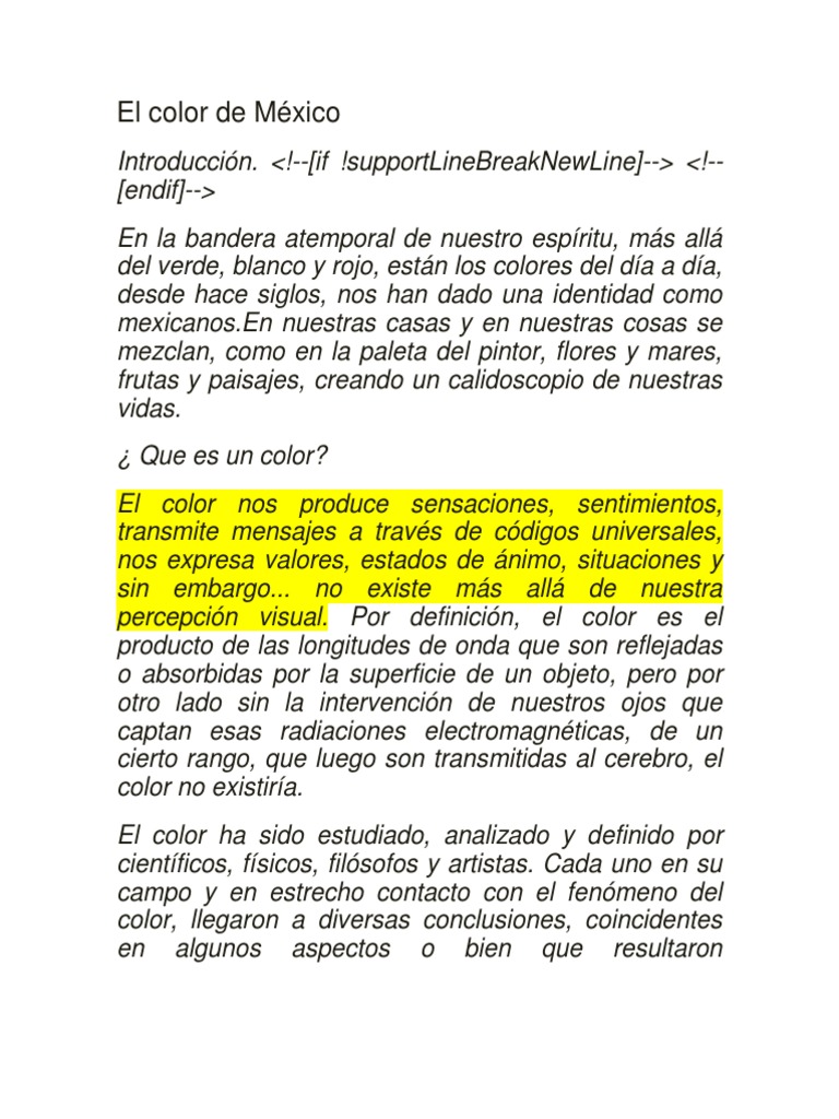 El Color de México | PDF | Color | Amarillo