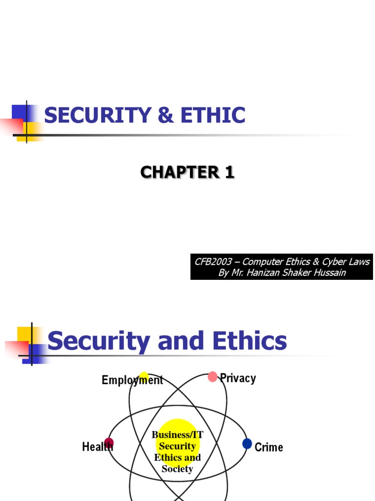 Security & Ethic: CFB2003 - Computer Ethics & Cyber Laws by Mr. Hanizan ...