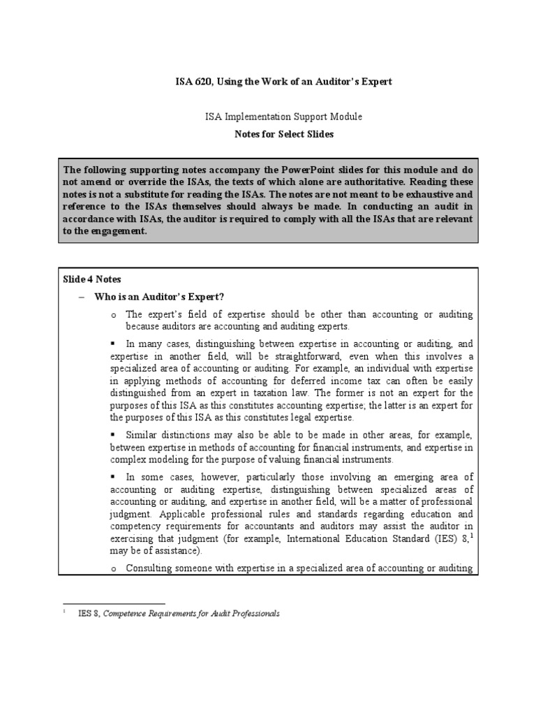 Module - IsA 620 | PDF | Expert | Audit