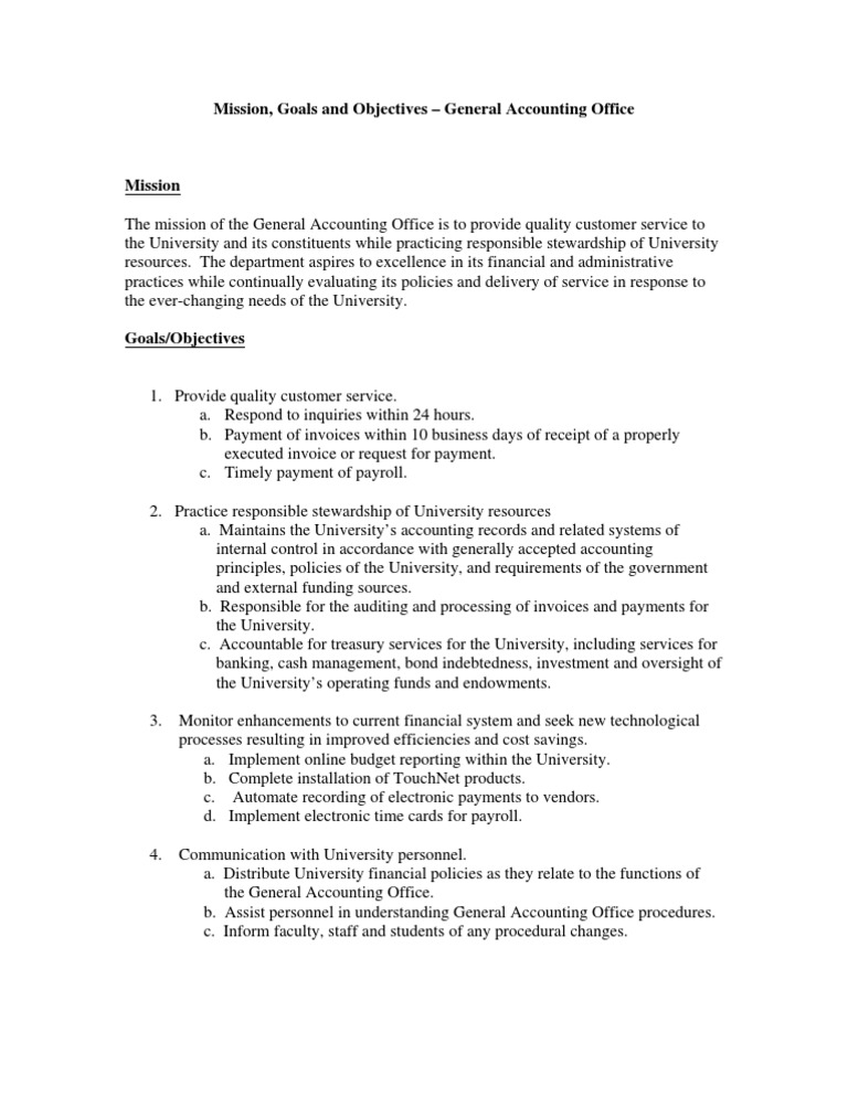 General Acct Mission Statement | PDF