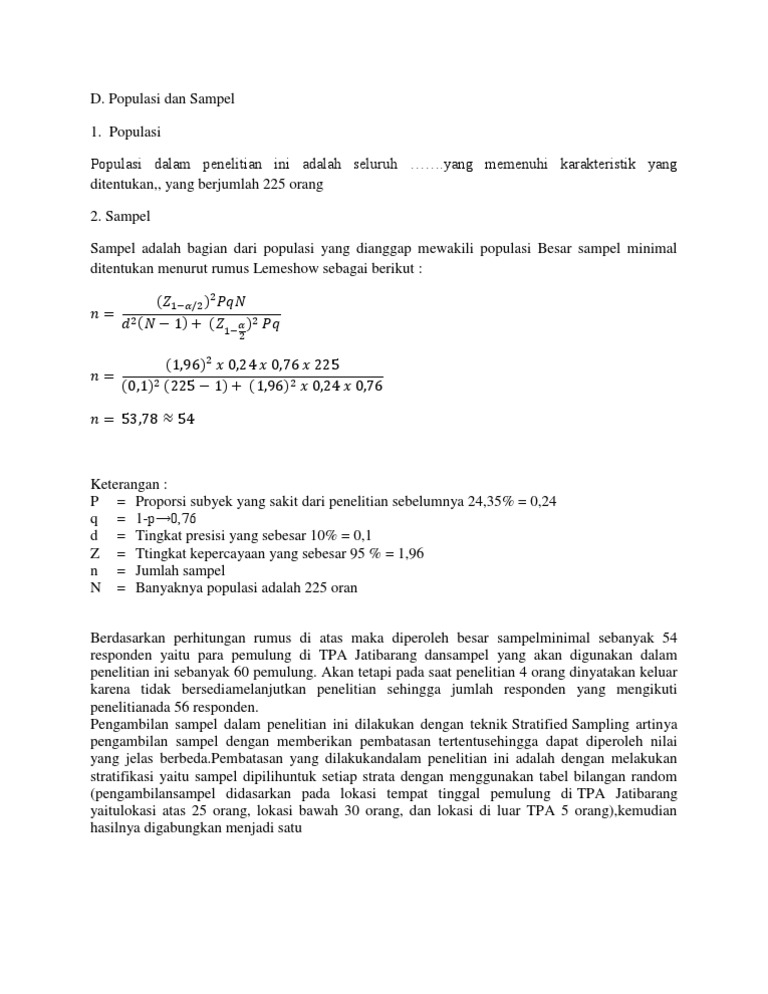 Rumus Lemeshow | PDF | Sains & Matematika