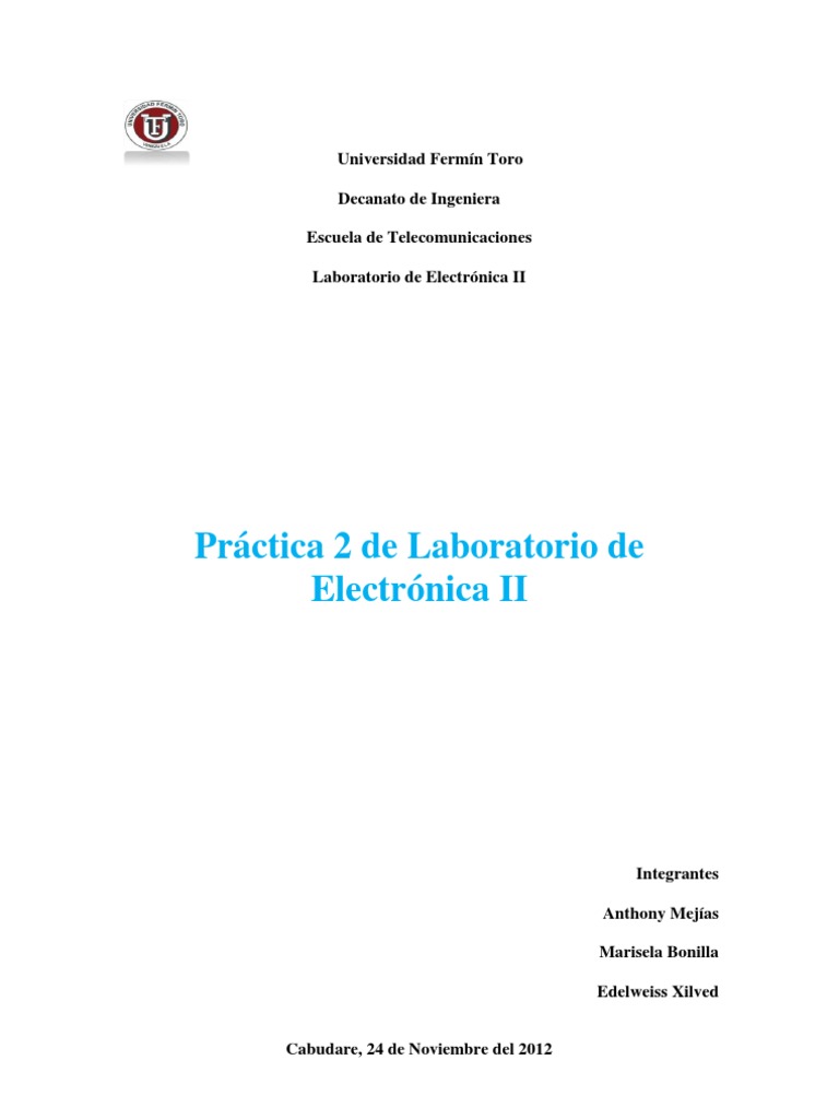 Practica 2 Electronica Ii Pdf Amplificador Operacional Ingeniería