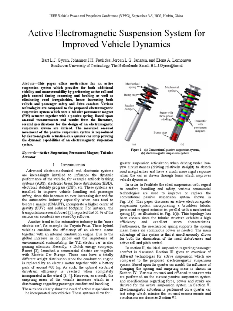 Electromagnetic Damper | PDF | Suspension (Vehicle) | Electric Motor