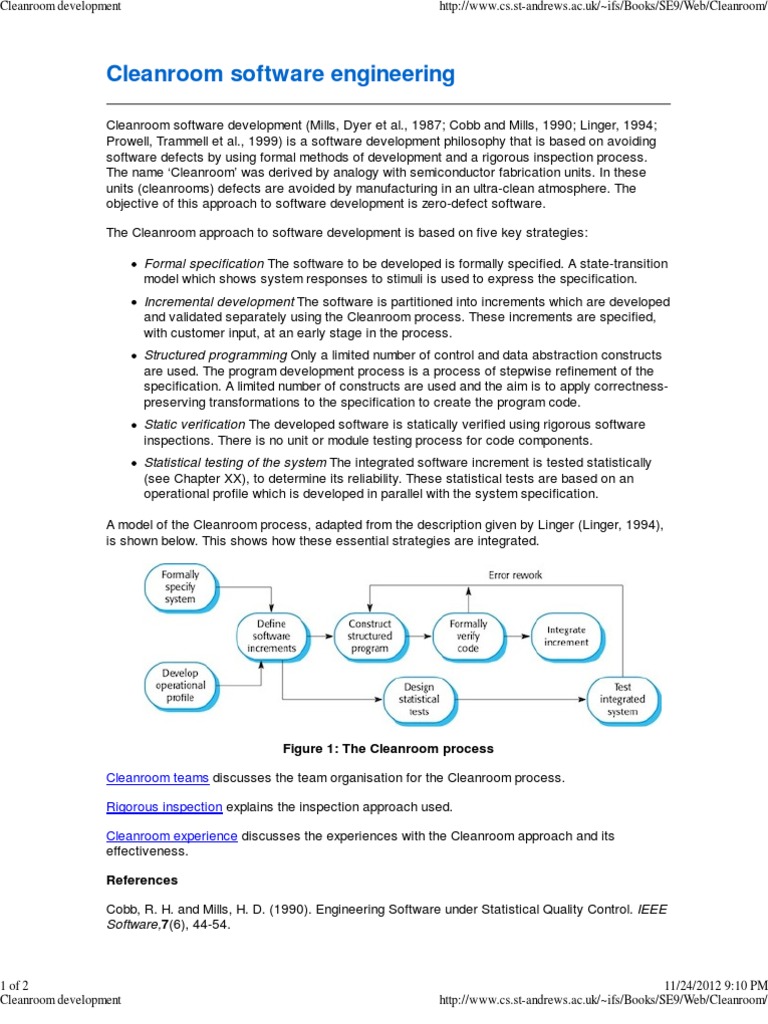 Cleanroom Software Engineering | PDF | Specification (Technical ...