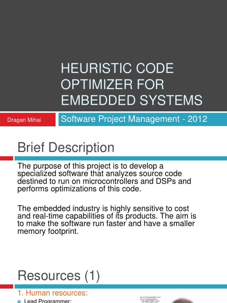 Heuristic Code Optimizer For Embedded Systems | PDF | Test Driven ...