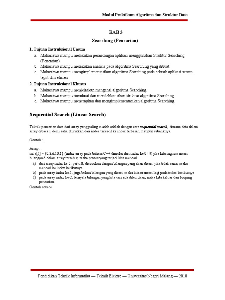 Modul Praktikum 3 Searching | PDF