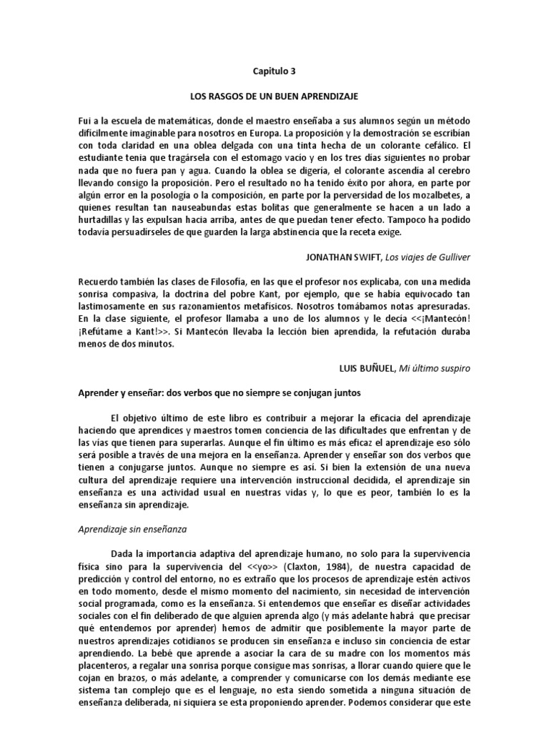 Rasgos de Un Buen Aprendizaje | PDF | Aprendizaje | Conocimiento