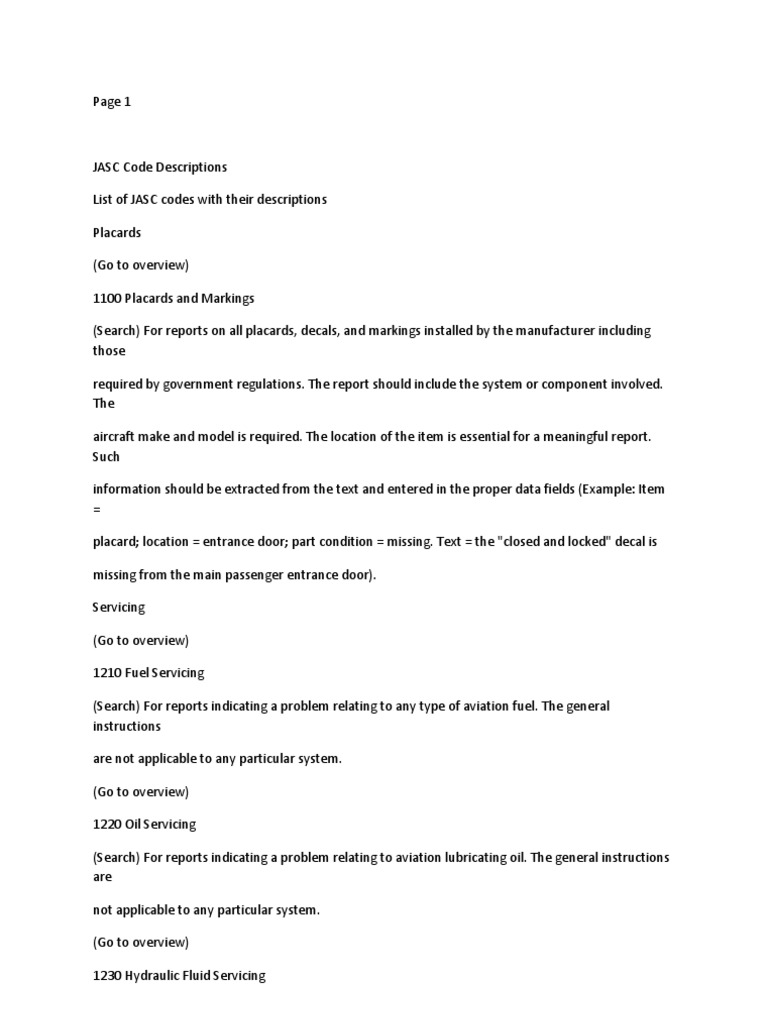 Jasc Codes | PDF | Direct Current | Flight Control Surfaces