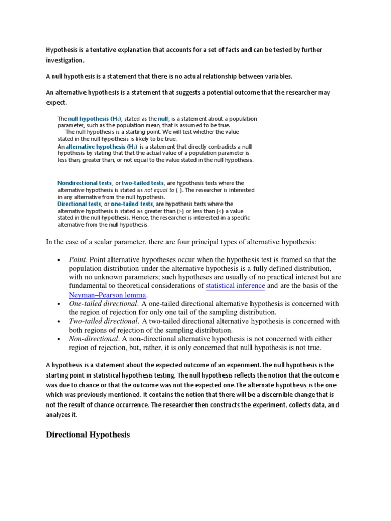 Hypothesis Is A Tentative Explanation That Accounts For A Set of Facts ...