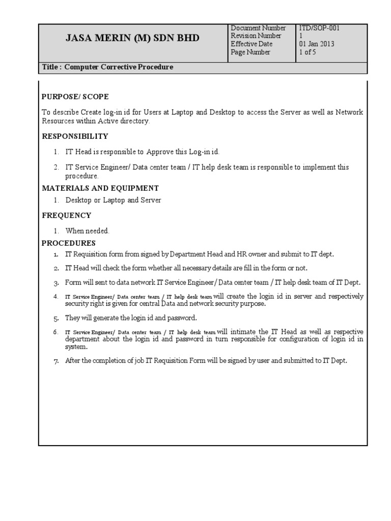 Active Directory User ID Procedure | PDF | Server (Computing) | Active ...