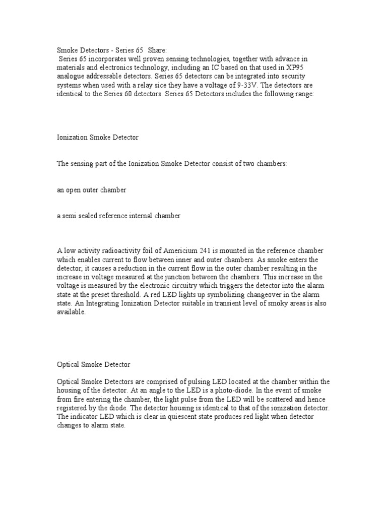 An Overview of Apollo Series 65 Smoke, Heat, and Optical Fire Detectors ...