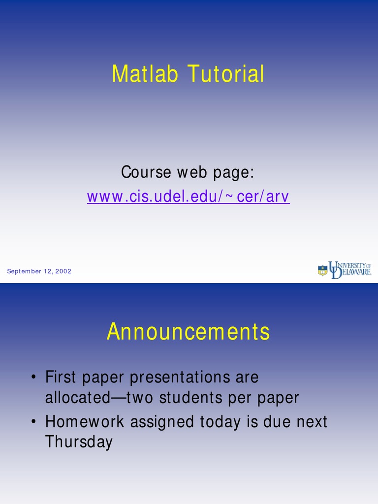 Arv3 Matlab Tutorial | PDF | Matrix (Mathematics) | Linear Algebra