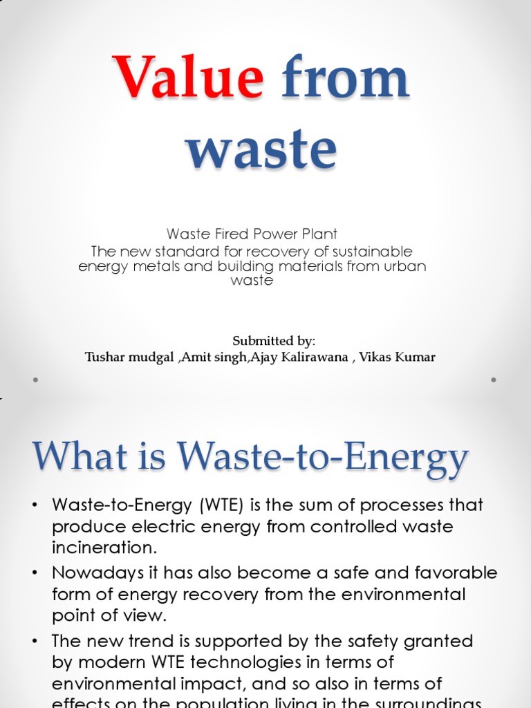 Value From Waste | PDF | Municipal Solid Waste | Combustion
