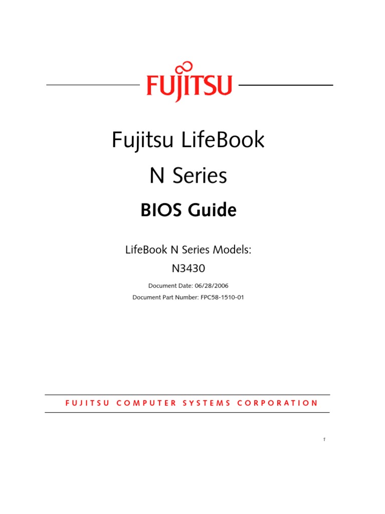 Fujitsu Lifebook N Series: Bios Guide | PDF | Booting | Bios