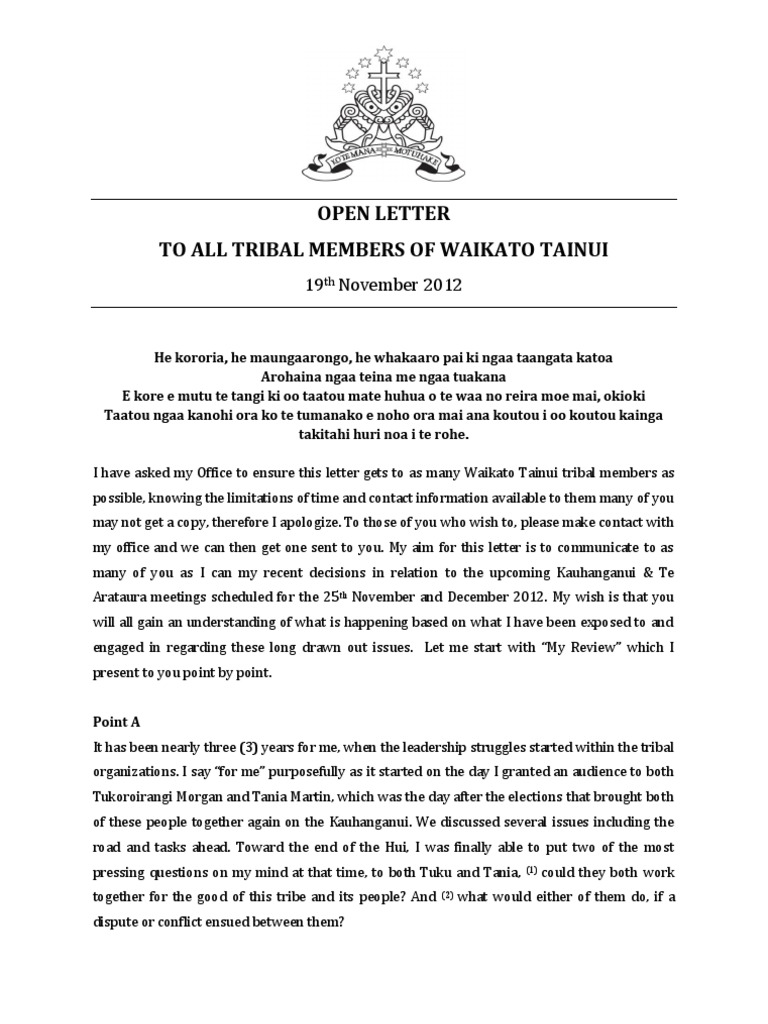Letter Maori King | PDF | Demographics Of New Zealand | Polynesian People