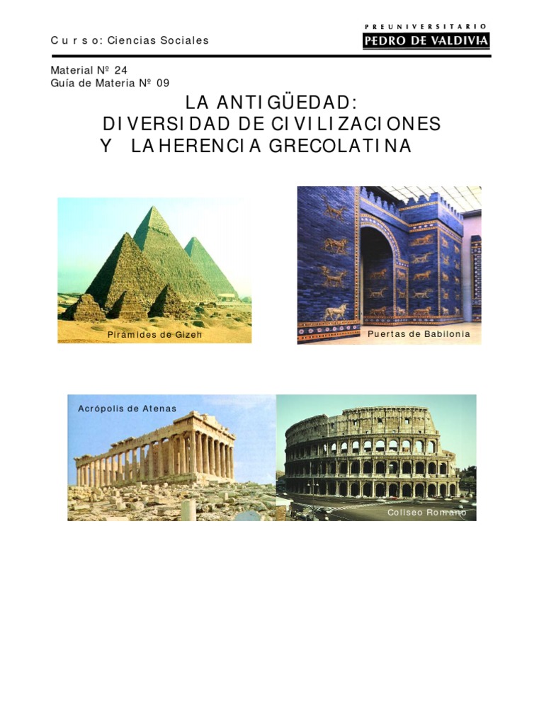 La Antigüedad: Diversidad De Civilizaciones Y La Herencia Grecolatina
