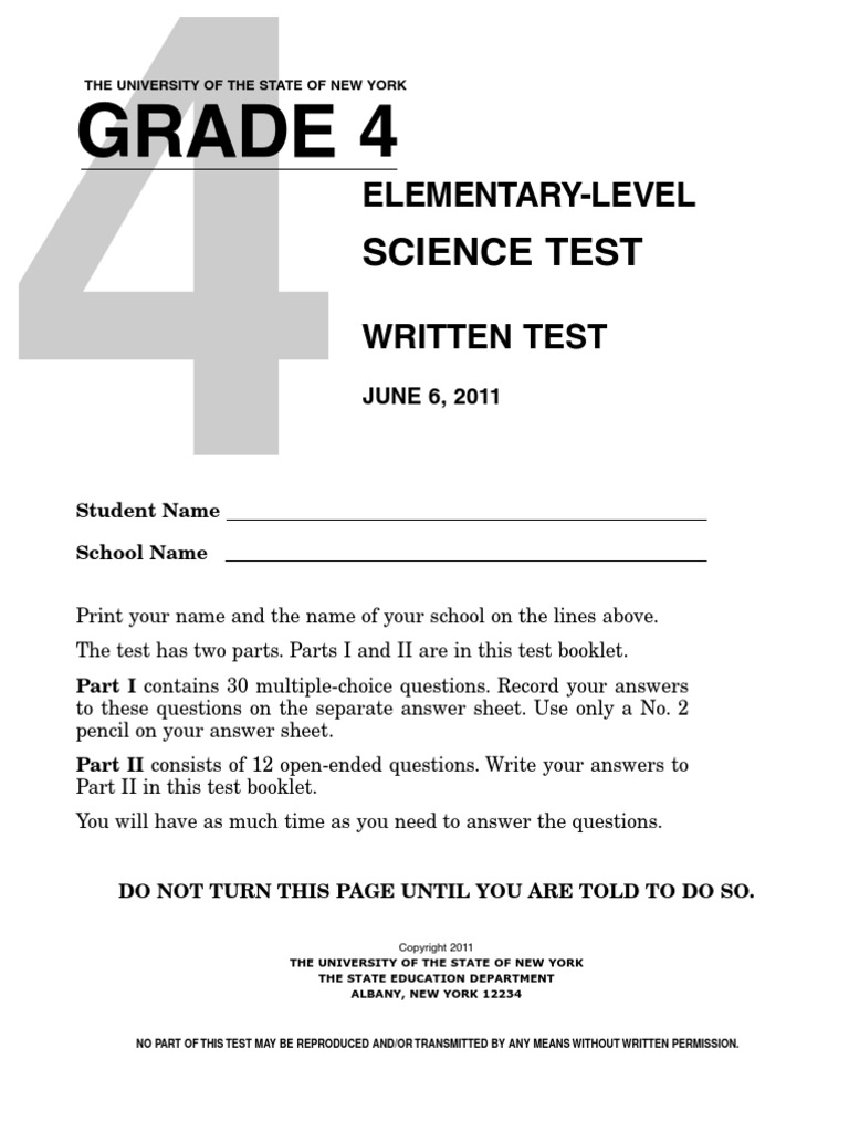 Grade 4: Science Test | PDF | Friction | Water