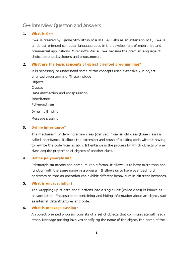 C Interview Question And Answers Pdf C Constructor Object Oriented Programming