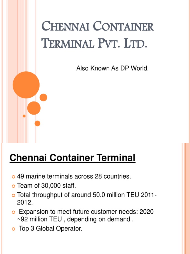 Chennai Container Terminal Overview | PDF