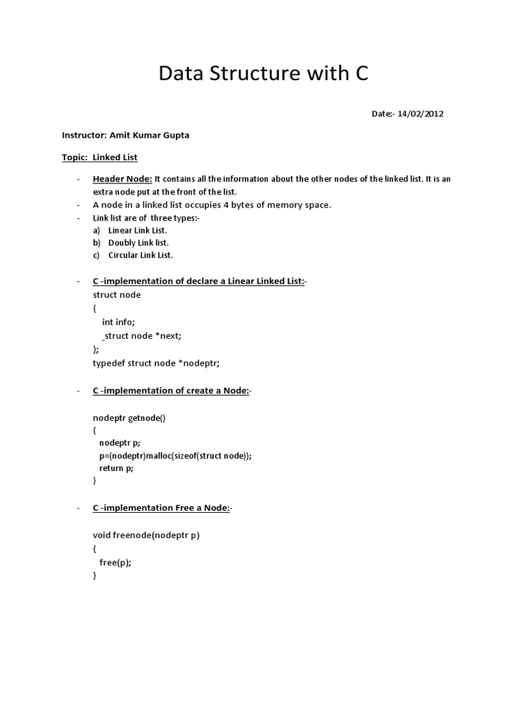 Data Structure With C Part 2 Pdf Algorithms And Data Structures 6969