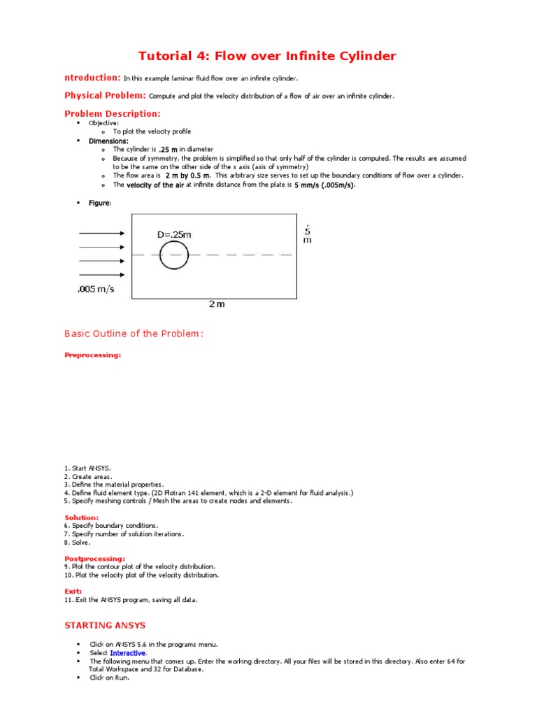 Tutorial 4 Flow Over Infinite Cylinder | PDF | Computational Fluid ...