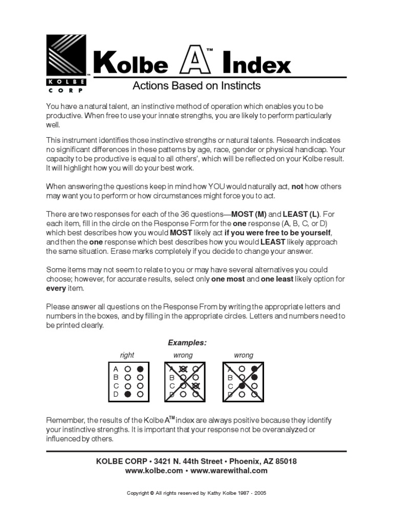 Kolbe A Index | PDF | Race And Ethnicity In The United States Census ...