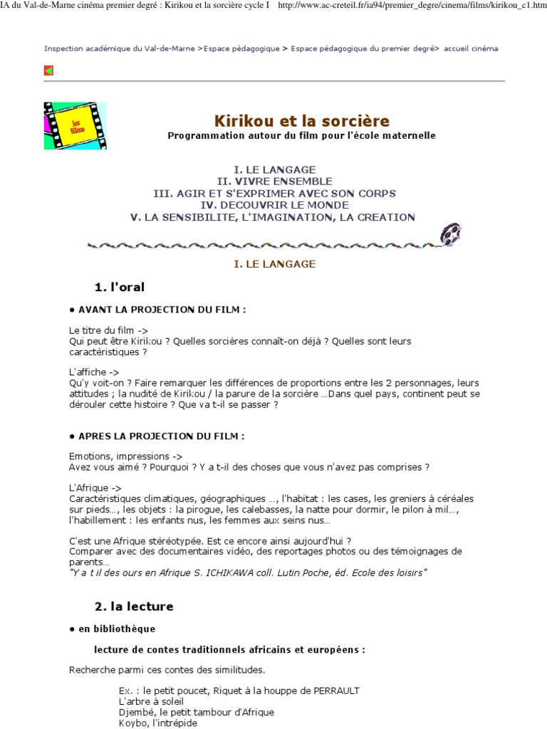 Kirikou Et La Sorcière | PDF | Afrique