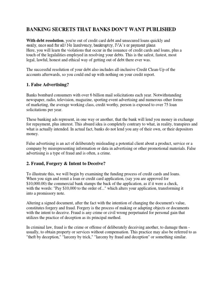 Banking Secrets That Banks Don 1 | PDF | Fraud | Money Laundering