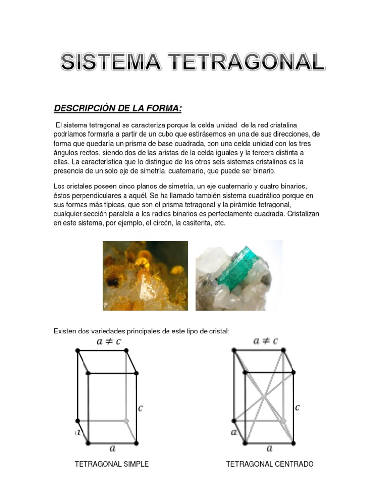 Sistema Tetragonal | Cristal | Minerales