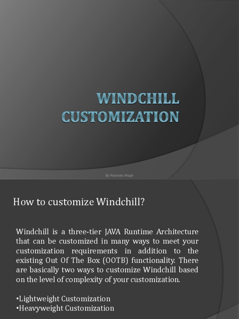 Windchill Customization | Application Programming Interface | Software Development